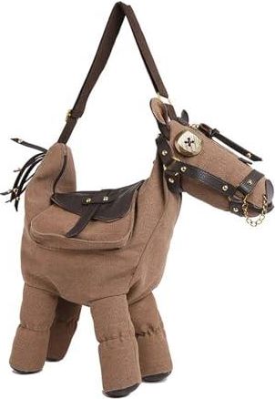 Generic Sacs &agrave; bandouli&egrave;re en toile pour poney - Sacs &agrave; bandouli&egrave;re tendance pour femme, marron, Taille unique