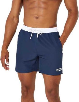 BOSS Homme 10241791 01, bleu marine/blanc, L