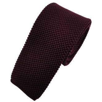 TigerTie ohne Markenname &eacute;troit cravate tricot&eacute;e bordeaux bordeaux unicolor - cravate Polyester Tie