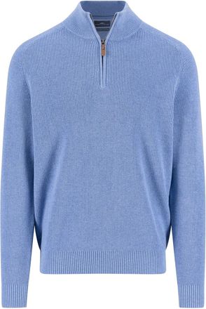 Fynch-Hatton Troyer aus Baumwolle mit Strukturmuster und Rei&szlig;verschluss Crystal Blue/L