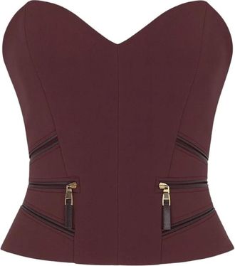Elisabetta Franchi Femme, Tops, Brun, Taille: 40 FR Hauts sans manches