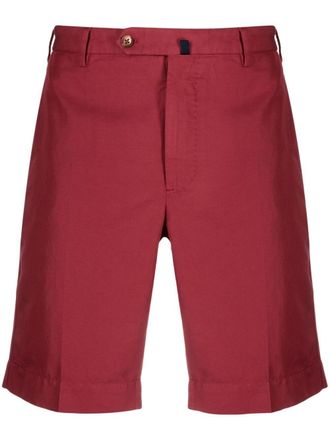 Incotex bermuda chino &agrave; plis marqu&eacute;s - Rouge