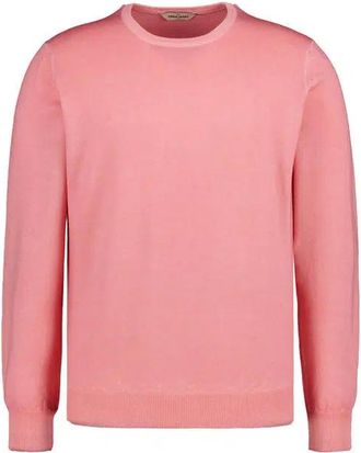 Gran Sasso Herren Pullover rosa Schurwolle unifarben