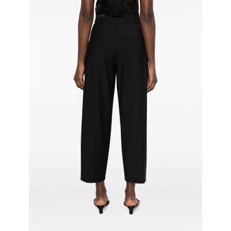 Tela High-Waisted Straight-Leg Trousers - Black