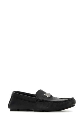 Dolce & Gabbana Mens Leather Moccasin Black Deer