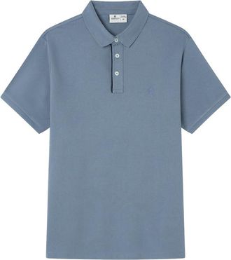 Springfield Herren 5da-Polo Slim Contraste Poloshirt, Stahlblau, L