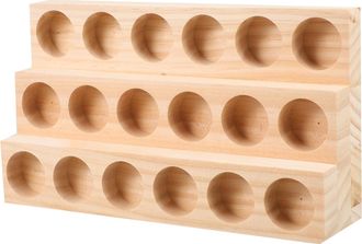 NUOBESTY Holzregal f&uuml;r &Auml;therische &Ouml;le 3 Lagig Aromatherapie Aufbewahrungsbox Holzhalter mit Kapazit&auml;t zur Pr&auml;sentation und Sicheren Lagerung