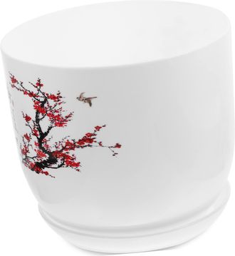 IFUNDOM Sukkulenten Blumentopf Aus Resin Mit Untertasse Balkon Und Innenbereich Pflanzgefäß Für Kakteen Und Kleine Pflanzen 22cm Großer Gartenpflanzer Mit Zar