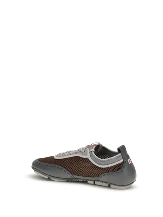 Fendi Mens Sneakers Leather And Mesh Grey-Brown-Medium Grey Trainers Grey/brown/medium