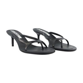 Acne Studios Womens Lambskin Leather Heel Sandal Black