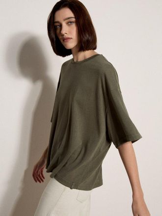 Apricot Oversize-Shirt Jersey-Oversize-T-Shirt Einfarbig