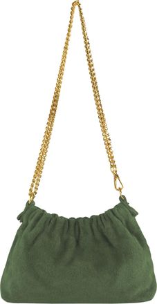 modamoda.de T259 - Mini Umh&auml;ngetasche X-Small aus ital. Leder, Farbe:Wildleder Olivgr&uuml;n