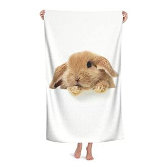 Generic S&uuml;&szlig;es Kaninchen Badehandtuch Tragbares Strandtuch Pflegeleicht Velours Badetuch F&uuml;r Reisen Outdoor Badezimmer 80X130Cm