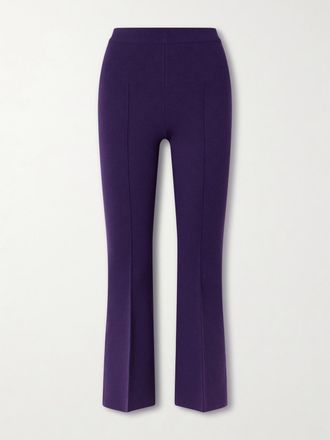 High Sport Pantalon &Eacute;vas&eacute; Raccourci En Laine M&eacute;lang&eacute;e Kick - Violet