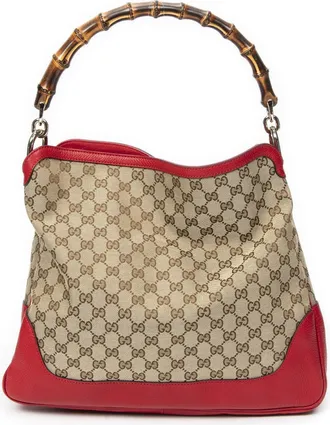 Gucci Crossbody Bags - Medium Diana Bamboo Hobo - Gr. unisize - in Rot - für Damen