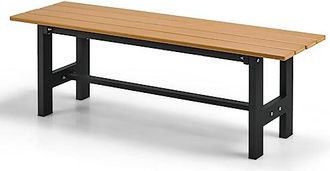 Giantex GOPLUS Banc de Jardin 2 Personnes, Banc dExt&eacute;rieur avec Si&egrave;ge &agrave; Lattes en HDPE, Cadre en M&eacute;tal, R&eacute;sistant aux Intemp&eacute;ries, Charge 300 kg, pour Cour, B