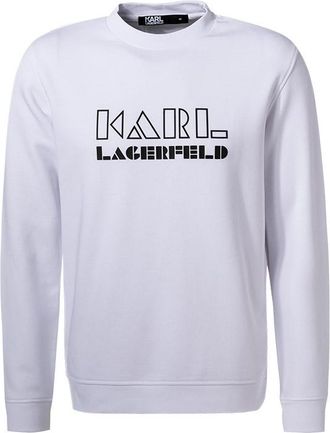 Karl Lagerfeld Herren Sweatshirt weiß Baumwolle Logo und Motiv
