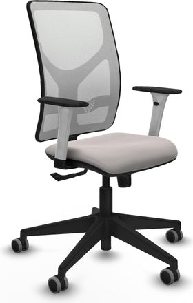 Piqueras y Crespo Computerstuhl, wei&szlig; mit schwarzen und wei&szlig;en Armlehnen, h&ouml;henverstellbare Lendenwirbelst&uuml;tze, ausgestattet mit 3 Positionen und Schneideschaum, Wei&szlig;/W