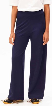 Armedangels Damen vegan Hose Basic Jersey Weit Geschnitten Blau