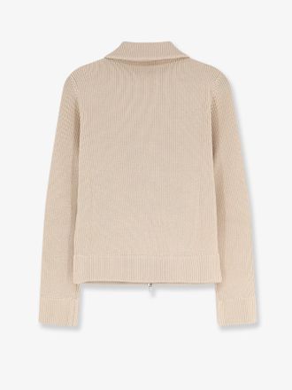 Maison Margiela Womens Cardigan Wool-Blend Beige Sweater