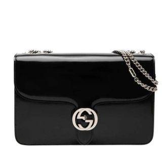 Gucci Sac bandouli&egrave;re en cuir verni Pre-owned - Femme - Pre-owned - Noir - Taille: ONE Size