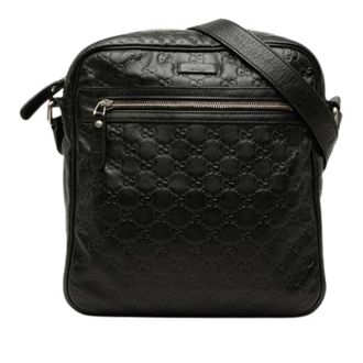 Gucci Pre-owned Gepr&auml;gte Leder Umh&auml;ngetasche - - Pre-owned - Damen - Schwarzk - ONE SIZE