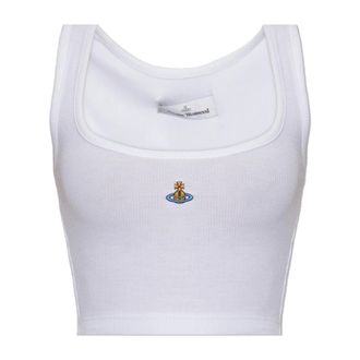Vivienne Westwood Femme, Tops, Blanc, Taille: 40 FR Logo Top