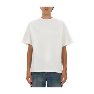 Etro Pegasus Embroidery Tee - - Tops - Herren - Wei&szlig; - L