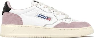 Autry Homme, Chaussures, Blanc, Taille: 40 EU Baskets en cuir blanc avec daim rose
