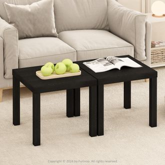 Furinno Klassischer Couchtisch 2er Set, Quadratischer Moderner Couchtisch mit 4,6 cm Dicker Tischplatte, Beistelltisch mit 4 Beinen, f&uuml;r Wohnzimmer, Schlafzim