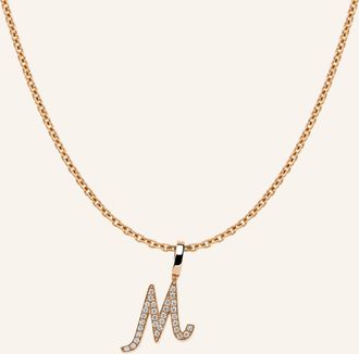 Cada Cada Kette Tiny Diamond Letter M rosegold