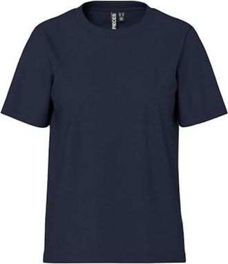 Pieces Pcria SS Solid Tee Noos BC T-Shirt pour Femme, Sky Captain, XS