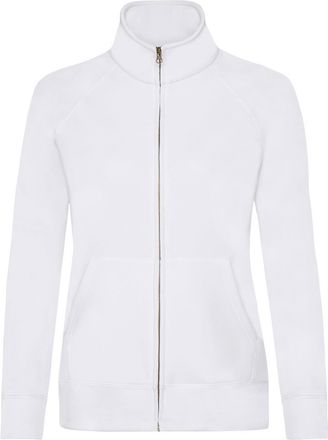 Fruit Of The Loom Lady-Fit Sweat Jacket - Modell 2013 / White, XS XS,White