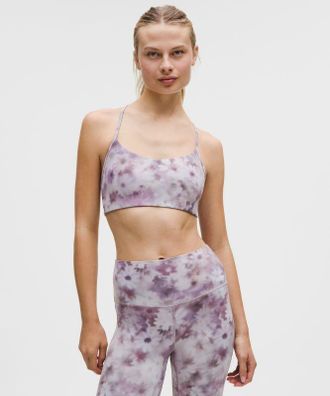 lululemon Flow Y BH Leichter Halt f&uuml;r A/B-Cups Evolve f&uuml;r Frauen - Gr&ouml;&szlig;e 2XS in Meadow Haze Pink Multi