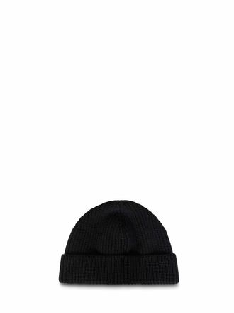Valentino Garavani Mens Beanie Vlogo Black Cashmere Hat
