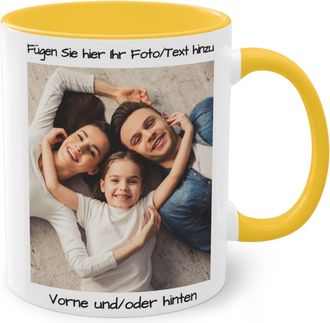 Generic Individuelle Tasse mit Bild oder Text Ihrer Uploads, personalisierte Tasse, mikrowellen- und sp&uuml;lmaschinenfest, Keramikbecher, 325 ml