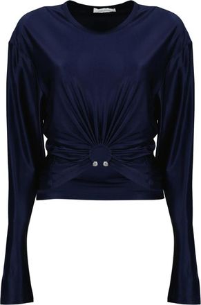 Paco Rabanne Femme, Blouses et Chemises, Bleu, Taille: 38 FR Piercing Detail Crop Top