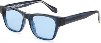 Generic Lunettes De Soleil Tendance &Agrave; Monture Carr&eacute;e For Femme, Style Streetwear, For Homme Et Usage Quotidien.(Blue)