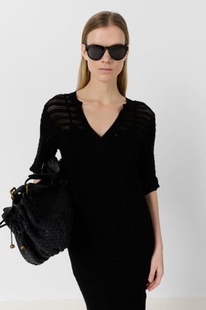 Gerard Darel Robe longue en crochet - RIANA - Noir