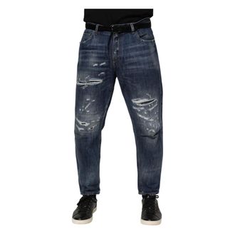 Dolce & Gabbana Homme, Jeans, Bleu, Taille: L Jean Denim Bleu D&eacute;chir&eacute; Fusel&eacute;