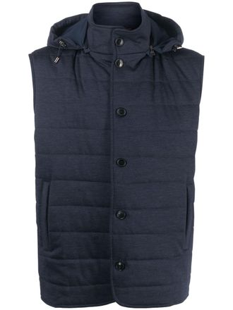 Manzoni24 gilet matelass&eacute; &agrave; capuche - Bleu