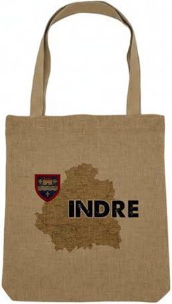 Fabulous Sac Shopping Tote Bag Aspect Lin - Indre 36 D&eacute;partement Cheateauroux Carte Ancienne Rare - Sac de Courses Toile Epaisse 360g Beige Naturel Cabas Port&eacute;