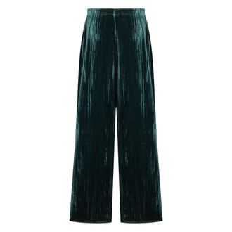 Emporio Armani Weite Samthose - - Trousers - Damen - Gr&uuml;n - L