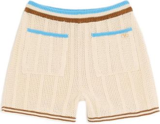 Valentino Garavani Femme, Shorts, Beige, Taille: 38 FR Cotton Shorts with VLogo Gold