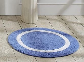 Better Trends Badematten aus 100% Baumwolle, Hotel-Kollektion, blau und wei&szlig;, getuftet, saugf&auml;hig, wendbar, maschinenwaschbar, schnell trocknend, ideal f&uuml;r Bad, Dus