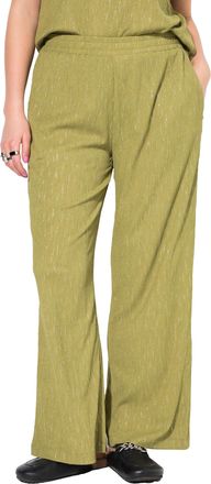 STUDIO UNTOLD Damen große Größen Übergrößen Plus Size Hose, Wide Legs, Krepp, Glitter-Effekt, Elastikbund moselgrün 50 839621630-50