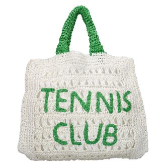 De Siena shoes Femme, Sacs, Blanc, Taille: ONE Size Tennis Club Raffia Tote Bag