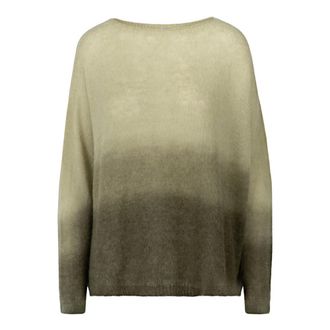 Bomboogie Femme, Pulls, Vert, Taille: 40 FR Pull Oversize Sans Couture en M&eacute;lange dAlpaga avec Imprim&eacute;