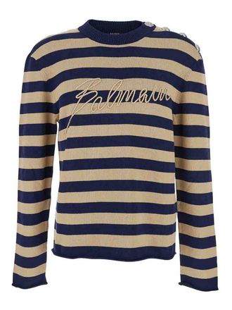 Balmain Pull Col Bateau - Marron