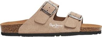 Pepe Jeans London Sandales en Cuir Beige Oban